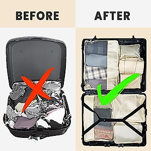 Packing Cubes for Suitcases, JARWEEN Suitcase Organizer Bags 8 Set, Luggage Organizer Bags for Travel Accessories,Carry-on Bag Storage for Trip (Beige)