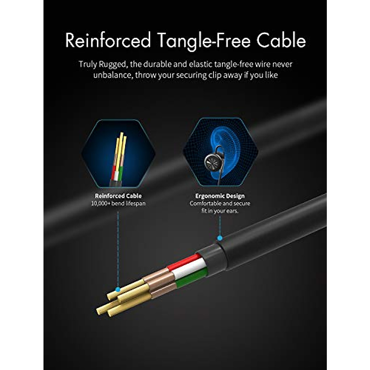 VEENAX Pogo Wireless Headphones, Bluetooth Sport Earphones, Fitness Earbuds with Mic, Magnetic and Super Bass, 8H Playtime, Sweatproof, in Ear Stereo Headset for iPhone iPad iPod Phone MP3, Black