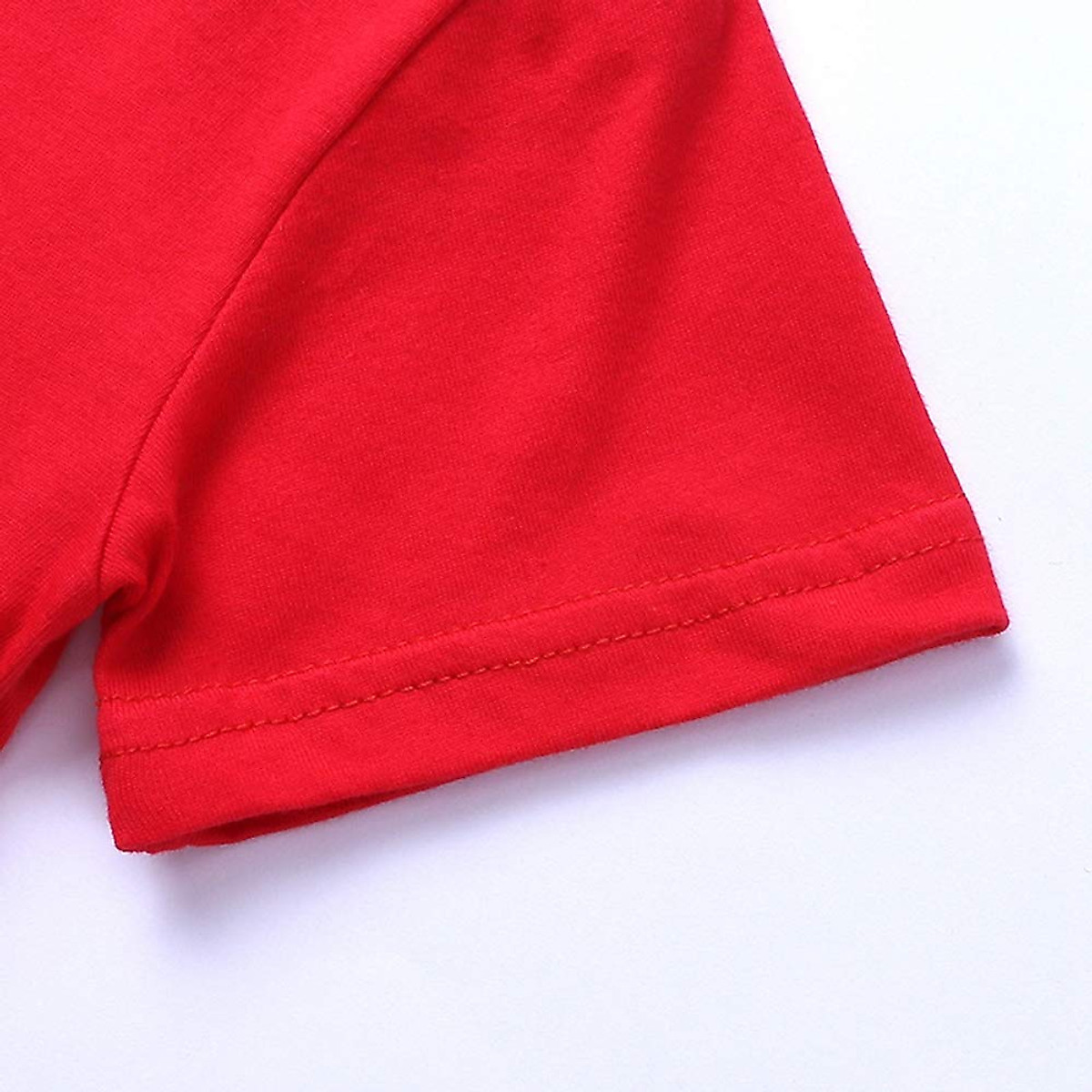 Toddler Little Kids Baby Boys Girls Magic Flip Sequins Tshirt,Short Sleeve Crew Neck Pullover Tees Tops Red