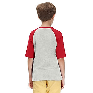 BesserBay Toddler Girls Happy Valentines Day Heart Print Red Raglan Tee Shirt for Toddler Boys 3-4 Years