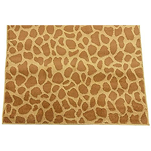 Unique Loom Wildlife Collection Animal Inspired with Giraffe Print Design Area Rug, 3 ft 3 in x 5 ft 3 in, Yellow/Light Brown