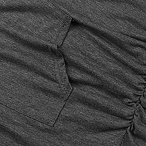 Hanweini Maternity Hoodie Tops Sweatshirt Casual Long Sleeve Ruched Pregnancy Shirt Tunics (Grey,Medium)