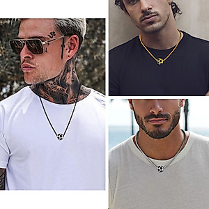 Bestyle 18K Gold Plated Soccer Football Pendant Necklaces Stainless Steel Sport Chain Trendy Women Men Sport Fan Jewelry Gift Soccer Charm Necklace for Football League/World Cup