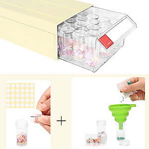 HOHOTIME Diamond Painting Storage Containers, 160 Slots Stackable Craft Diamond Painting Accessories Kits, 4 Pack Diamond Art Storage Box for Diamond Art Craft Jewelry Beads Organizer DIY Art Craft