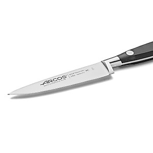 ARCOS Paring Knife 4 Inch Stainless Steel. Kitchen Knife for Peeling Fruits and Vegetables. Ergonomic Polyoxymethylene Handle and 100mm Blade. Series Riviera. Color Black