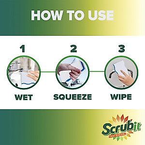 (25 Pack) Extra Durable Eraser Sponge by SCRUBIT - Kitchen, Bathroom, Floor & Wall Cleaner -Melamine Magic Cleaning Sponges - Extra Thick Erasers, Best Cleaning Supplies for The Toughest Stains & Dirt