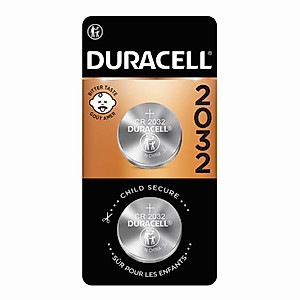 DURACELL DL2032B2PK Lithium Medical Battery, 3V, 2/Pk