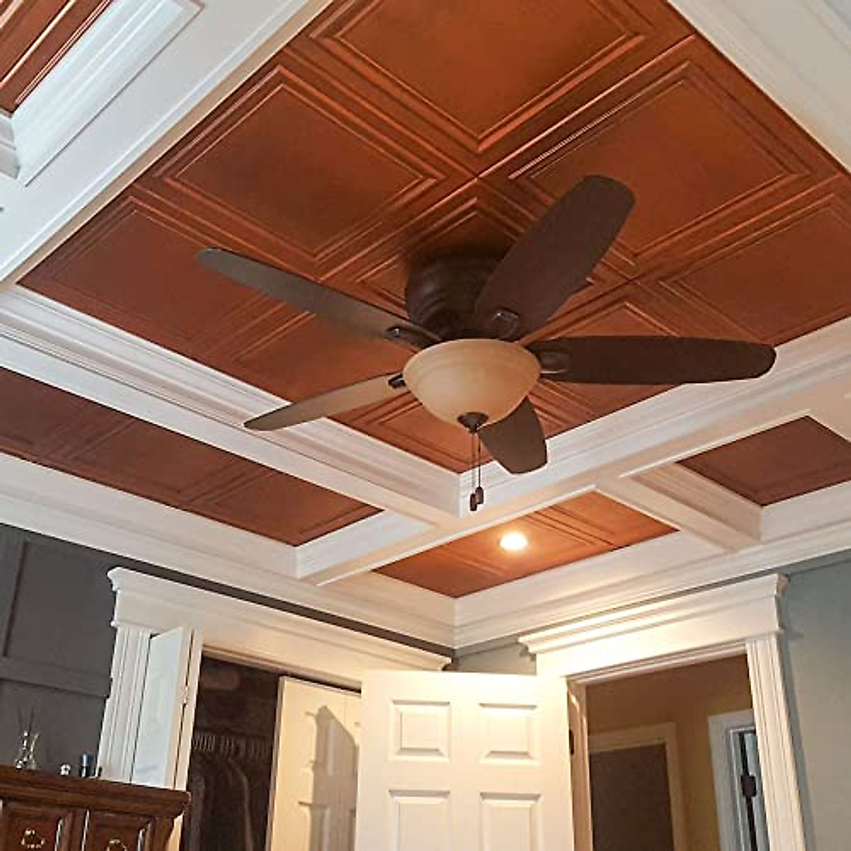 A La Maison Ceilings R24 Line Art Foam Glue-up Ceiling Tile (21.6 sq. ft./Case), Pack of 8, Plain White