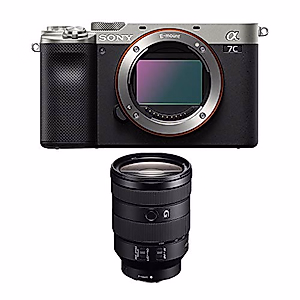 Sony Alpha a7C Full-Frame Compact Mirrorless Camera (Silver) Bundle with 24-105mm f/4 G OSS Lens (6 Items)