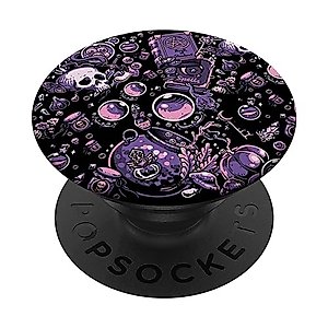 Witch's Essentials Pattern Witchy Design Halloween Cute PopSockets Standard PopGrip