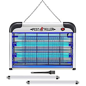 Indoor Bug Zapper, Electric Mosquito Zapper Plug-in, Powerful 20W 2800V Fly Insect Killer Repellent Lamp, Home Pest Control Bug Catcher Eliminator Shocker for Gnat Fruit Fly Moth with Replacement Bulb