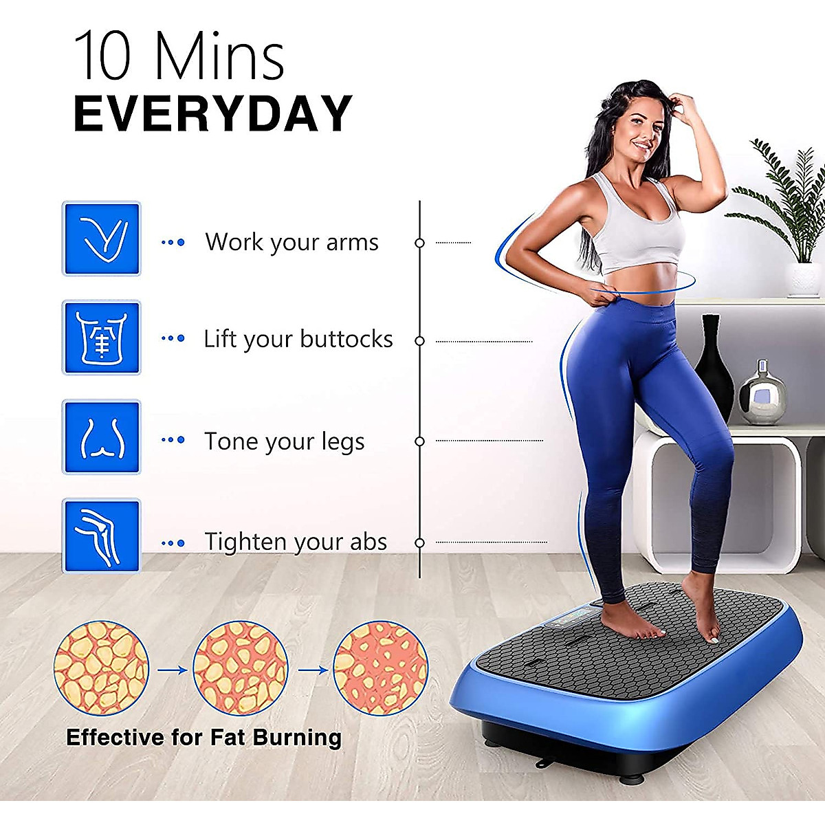 Natini Vibration Plate, Whole Body Vibration Platform Exercise Machine with Bluetooth Speaker, Home Fitness Equipment for Weight Loss & Toning(Jumbo Size)