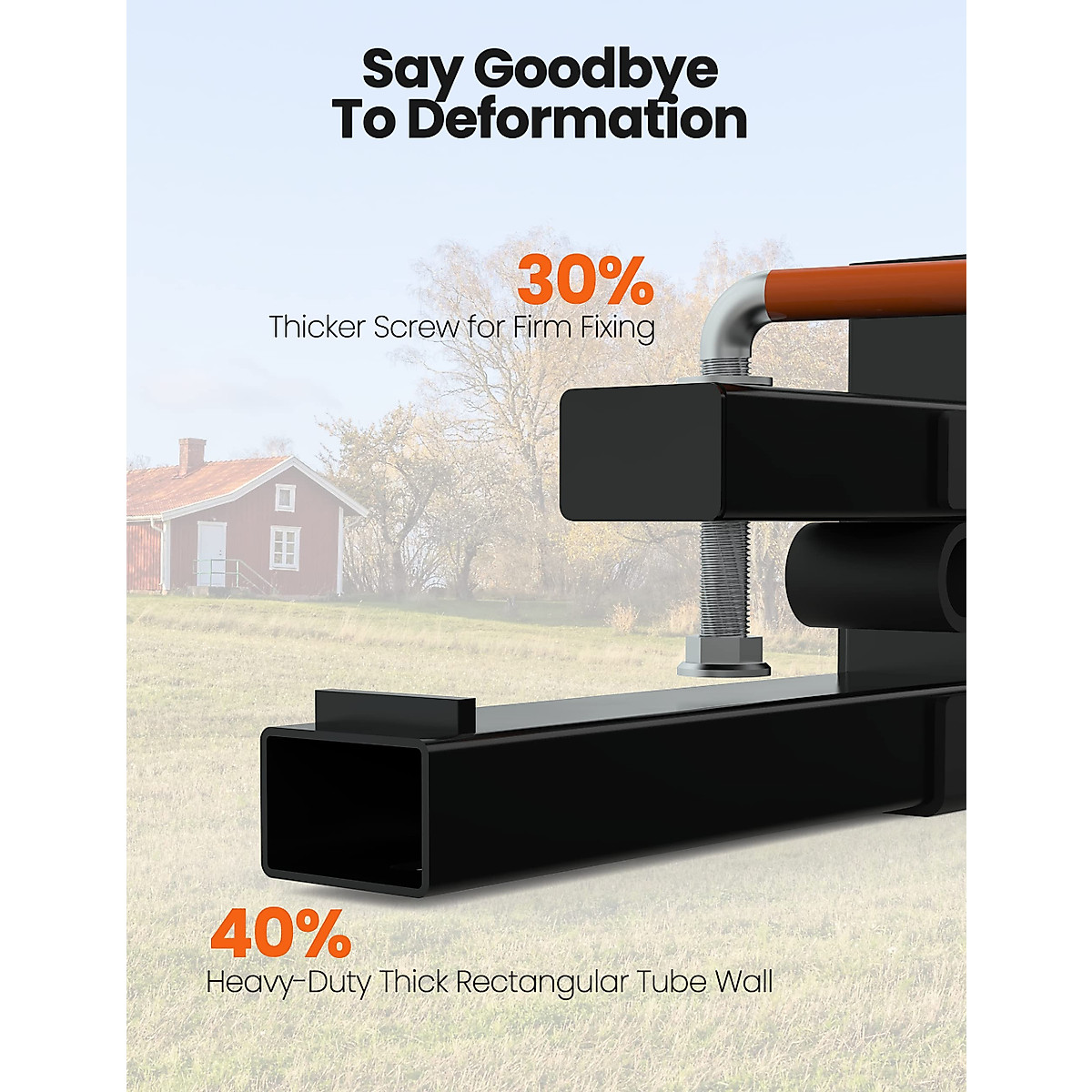 GAOMON 60" Clamp-On Pallet Forks with Adjustable Stabilizer Bar, 2000 LBS Capacity for Loader Bucket