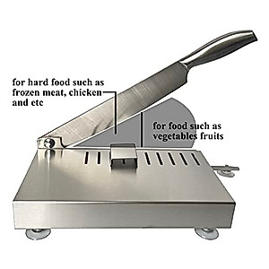 Frozen Meat Cutter Manual Slicer Chopper 10.4inch Stainless Steel for Rib Beef Mutton Vegetable Whole Chicken