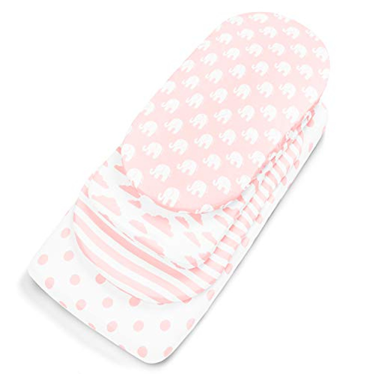 Bassinet Bed Sheets – Premium Bassinet Fitted Sheet for Halo, Mika Micky, Maxi COSI & Others - 4 Pack - 100% Jersey Knit - Bassinet Bedding for Standard Size Oval or Halo Bassinet Pads for Girls