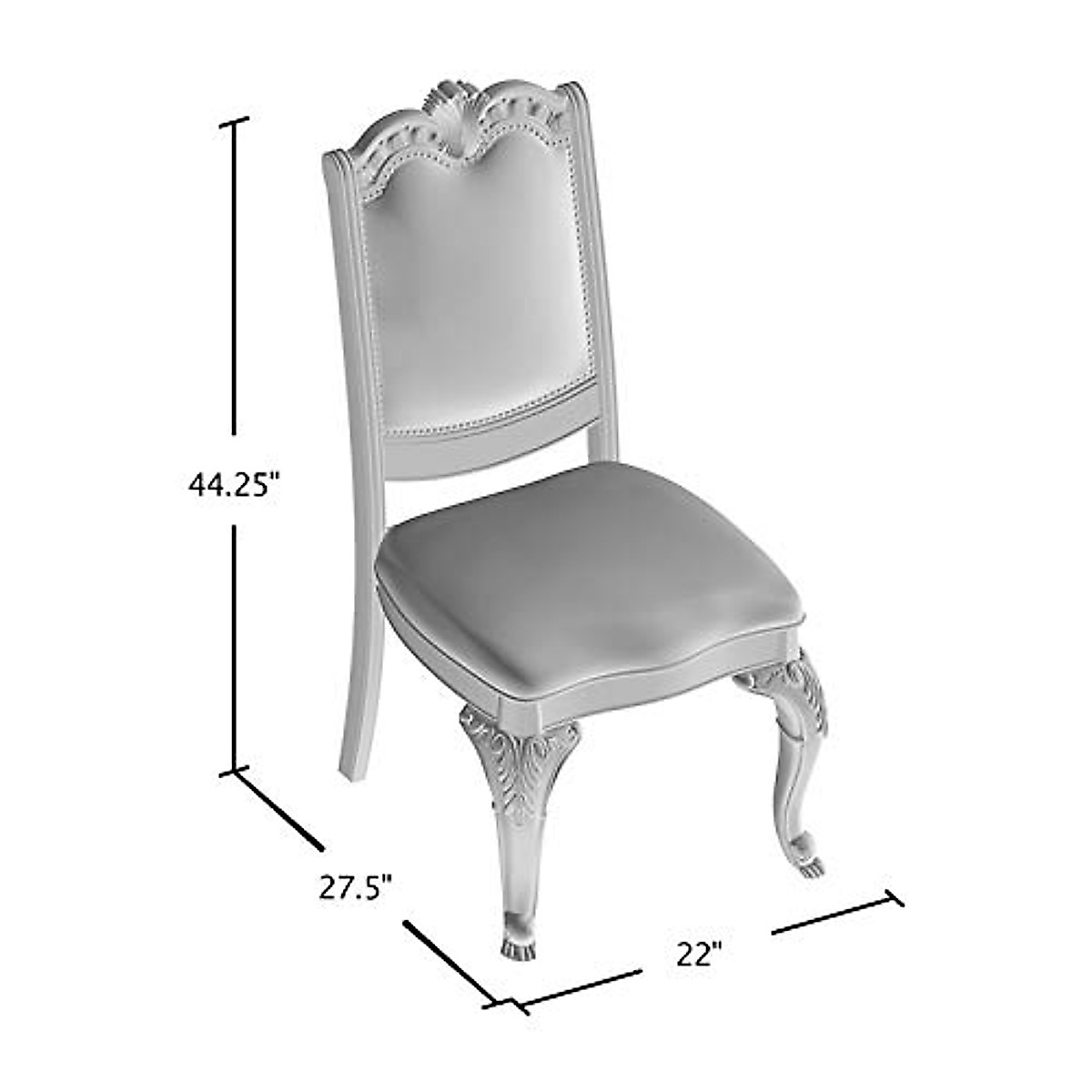 Furniture of America Ferrara Elegant Dining Chair, Brown Cherry, Set of 2 (IDF-3319F-SC)