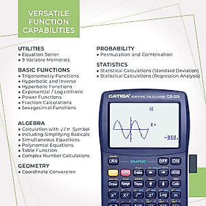 CATIGA Scientific Calculator with Graphic Functions - Multiple Modes with Intuitive Interface - Perfect for Students of Beginner and Advanced Courses, High School or College