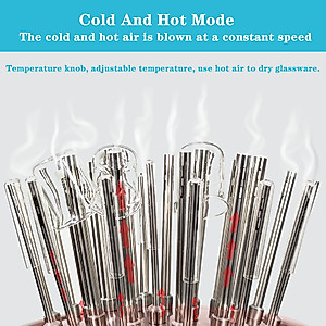 FENROSLY Lab Glassware Dryer with 30pcs Drying Pipes, Electric Air Flow Drying Rack for Glass Test Tubes and Beakers, Stainless Steel Drying Machine Lab Cleaning Equipment 110V