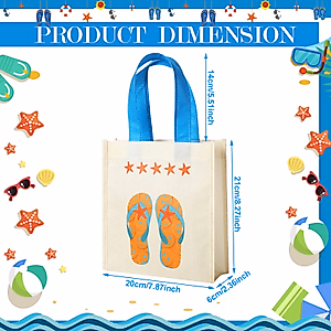 Kacctyen 24 Pcs Summer Gift Bags End of the Year Present for Kids Pool Party Favors Gift Bags Beach Bags for Kids Totes Bag Cute Reusable Travel Bags for Kids Summer Tropical End of the Year Party