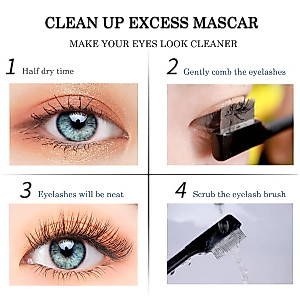 Eyelash Comb Lash Brush Separator - Eyelashes Separator Curler Makeup Mascara Applicator, Eyelash Grooming Brushes Metal Teeth, Eye Makeup Brush Tools with Comb Cover (1 Pcs Straight)