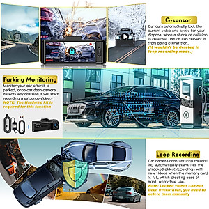 4K Dash Cam Front and Rear WiFi, Dash Cam 2160P 30fps Dash Camera for Cars W/GPS APP Car Camera W/Free 64GB Card, Dashcam W/Night Vision 24hrs Parking Mode G-Sensor Loop Recording WDR