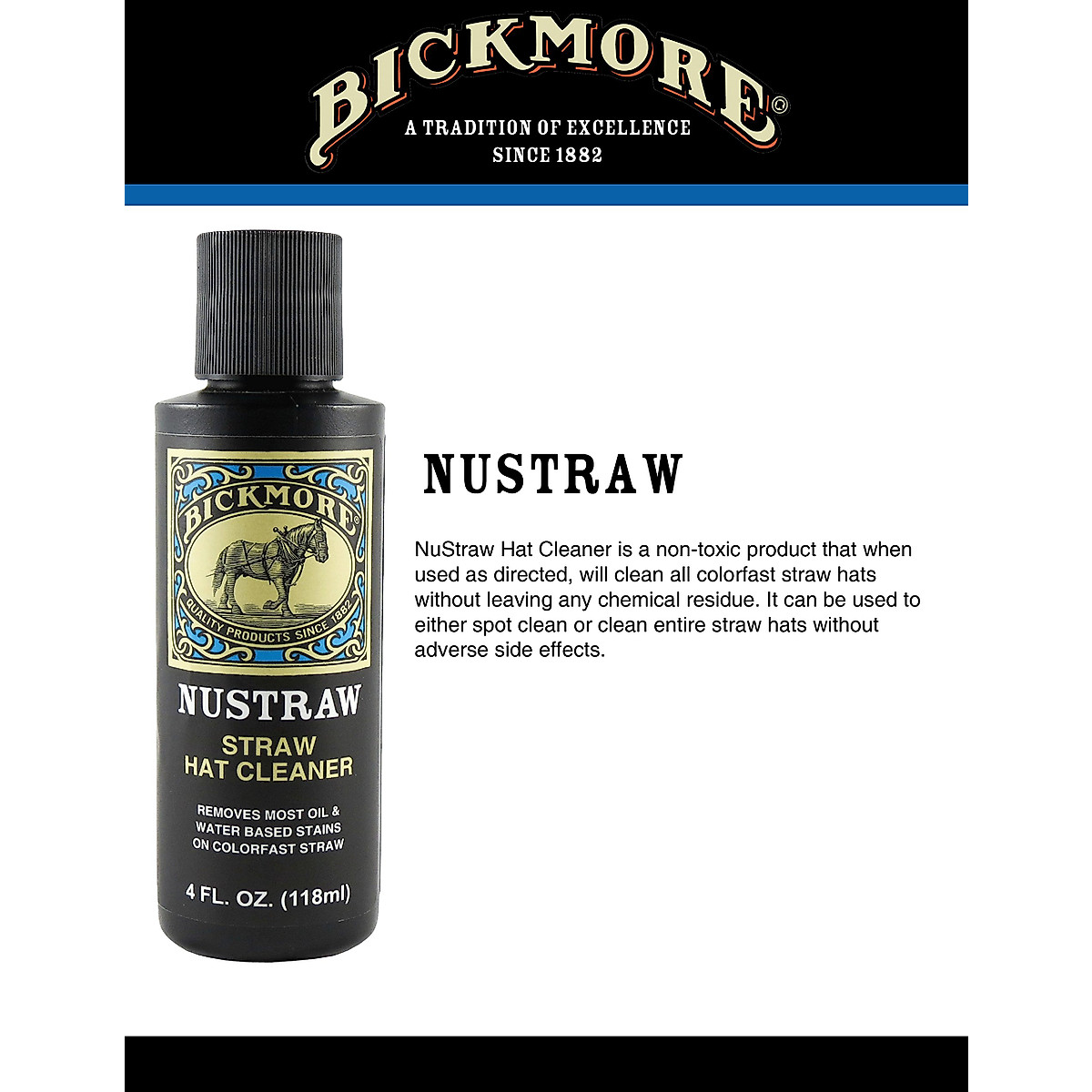 Bickmore Nustraw Straw Hat Cleaner - Bick Hat Care for Straw Fedora Cowboy Style Hats - Toxic Free