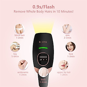 UCATINI Laser Hair Removal Device for Women permanent, Upgraded Central Ice Cooling IPL Home Use Hair Removal Device, Unlimited Flash, 5-Level, Auto Slide Mode with Storage Stand, Black