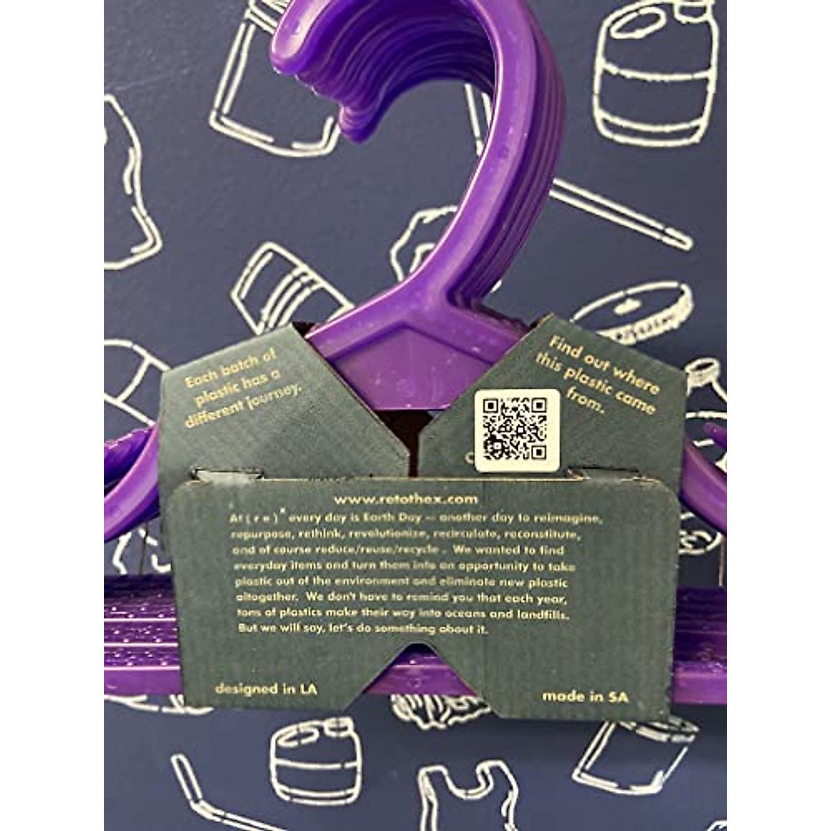 100% Recycled Ocean and Ocean Bound Plastic Sustainable Adult Hanger (Navy)