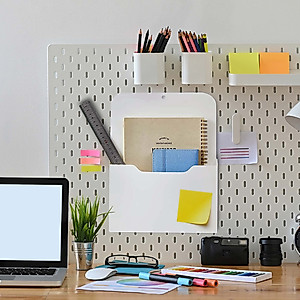 Nisorpa 8 Pack Magnetic File Holder Magnetic File Pocket Refrigerator Storage Pocket Magnetic Label Holders Letter Size Hanging Paper File Organizer for Office Whiteboard Hanging(Large)