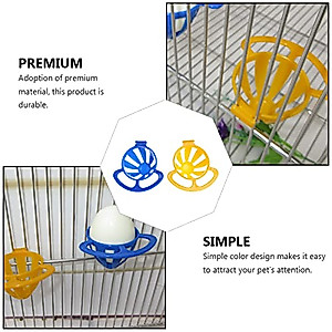 4pcs Color Finches Vegetable Plastic Random Hatching Food Finch for Dispenser Tool Eggs Water Fixed Bird Parakeet Accessory Cockatiel Parrot Canaries Hollow Feeder Conure Basin