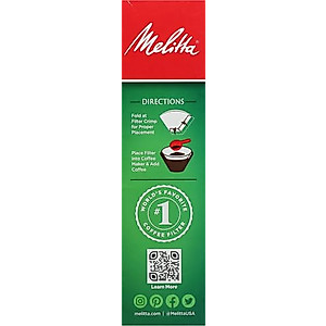 Melitta 4 Cone Coffee Filters, White, 40 Total Filters Count - Packaging May Vary