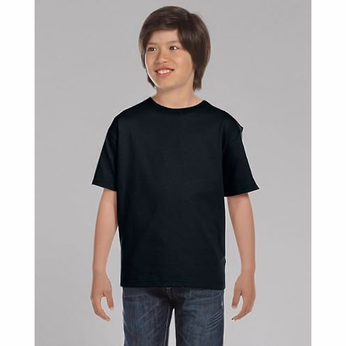 Hanes Big Boys' Essentials Short Sleeve T-shirt Value Pack (6-pack), Black, Large