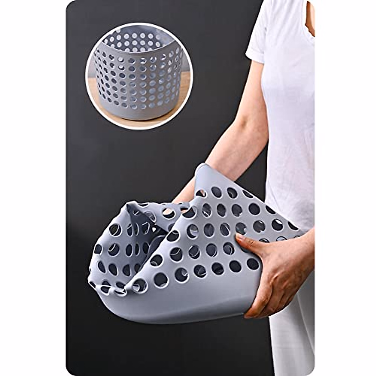 ACGrade Basket Organizer Storage Cloth Baskets for Storage Dirty Laundry Basket Plastic Dirty Clothes Basket Clothes Storage Basket Bathroom Laundry Basket Toys Sundries Storage Basket
