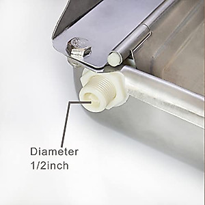 Automatic Water Bowl,Pet Water Dispenser with Float Valve,Stainless Steel Bucket no Splash Dog Drinking Dish, Water Trough with Discrete 3/4 to 1/2" Adapter (with Drainage Hole)