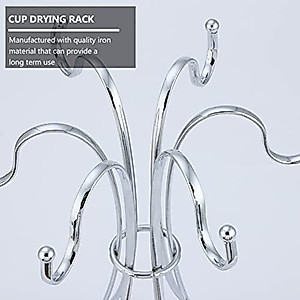 Hemoton 2 Pack Stylish Steel Mug Home Storage Mug Hooks Coffee Cup Stand Coffee Mug Tree Tree Holder Stainless