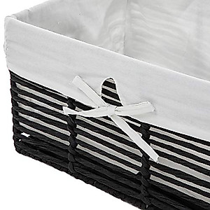 Home Zone Living Nursery Basket, 4-Pack, Black