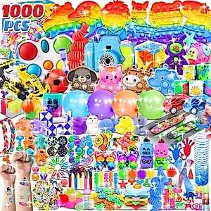 Erosbon 1000pcs Party Favors for Kids, Fidget Toys Pack,Bulk Toys Goodie Bag Stuffers,Prize for Kids Treasure Box Toys for Classroom Rewards ,Birthday Party Gift, Carnival Prize, Pinata Pinata Filler