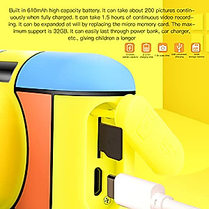 01 02 015 Mini Children Camera, ABS + Silicone Kids Selfie Camera for Outdoor Game for Gift
