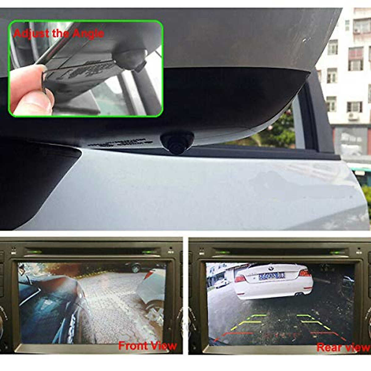 TIKSCIENCE Backup Camera Fit for Pickup Truck SUV Van RV DC 12-24V Cars Mini HD 360 Degree Rotatable Auto Multifunction Adjustable Camera, Black