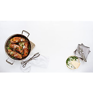 360° Fry Pan 11.5" with Short Handles, Stainless Steel Cookware, Hand Crafted in the United States, Induction Cookware.