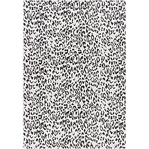 Artistic Weavers Esperanza Leopard Outdoor Area Rug,5'3" x 7'7",Black/White