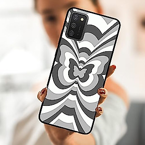 zaztify Phone Case for Samsung Galaxy A04, Grey Butterfly Tunnel Center Swirl Latte Valentine Color Block Shockproof Protective Anti-Slip Thin Soft Cover Shell