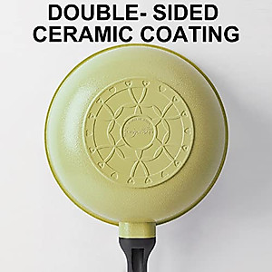 JOVELY 8" Ceramic Nonstick Frying Pan, PFAS-Free, Dishwasher Safe, Aluminum Steel Body, Stay-Cool Handle, Ultimate Nonstick Cookware for Delicious and Healthy Meals