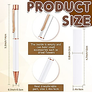 5 Pcs Sublimation Pens Stylus Pen Blank Heat Transfer Pen Sublimation Ballpoint Pen with 10 Pcs Shrink Wrap for Christmas DIY Office School Stationery Supplies (Rose Gold, Empty Tube)