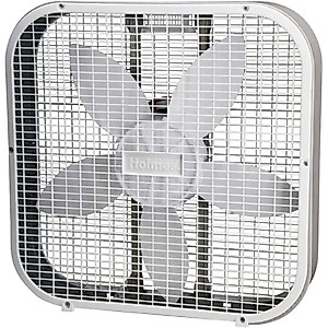 HOLMES 20-Inch Classic Box Fan with 3 Speeds (White) B20200 (Renewed)