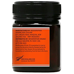 Wedderspoon Raw Premium Manuka Honey KFactor 16, 8.8 Oz, Unpasteurized, Genuine New Zealand Honey, Multi-Functional, Non-GMO Superfood