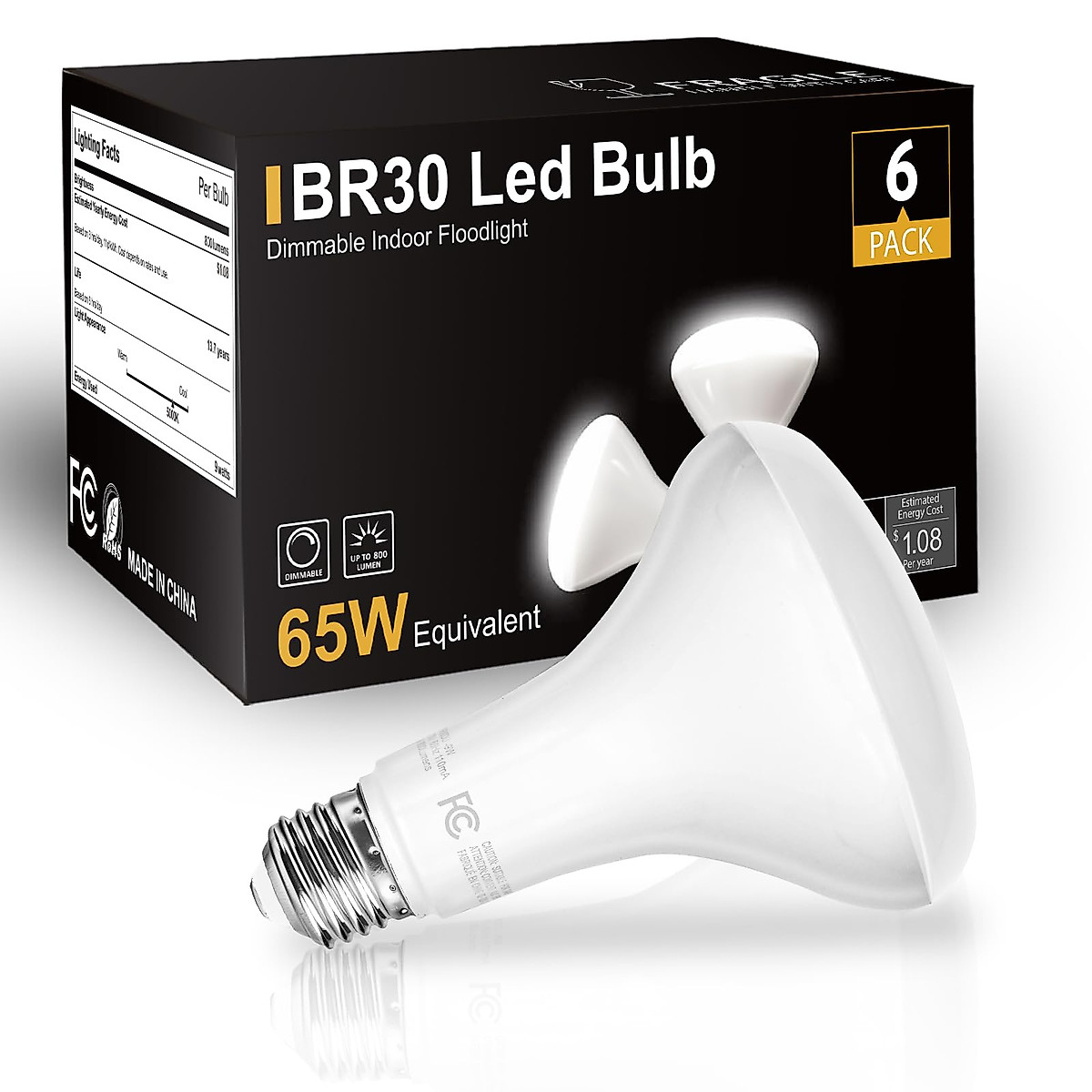 dalattin 12 Pack BR30 LED Bulbs 65W Equivalent, Dimmable Indoor Flood Lights 5000K Daylight White, 9W, 800 Lumens, E26 Base, LED Recessed Light Bulb for Living Room, Bedroom, Bathroom, Kitchen