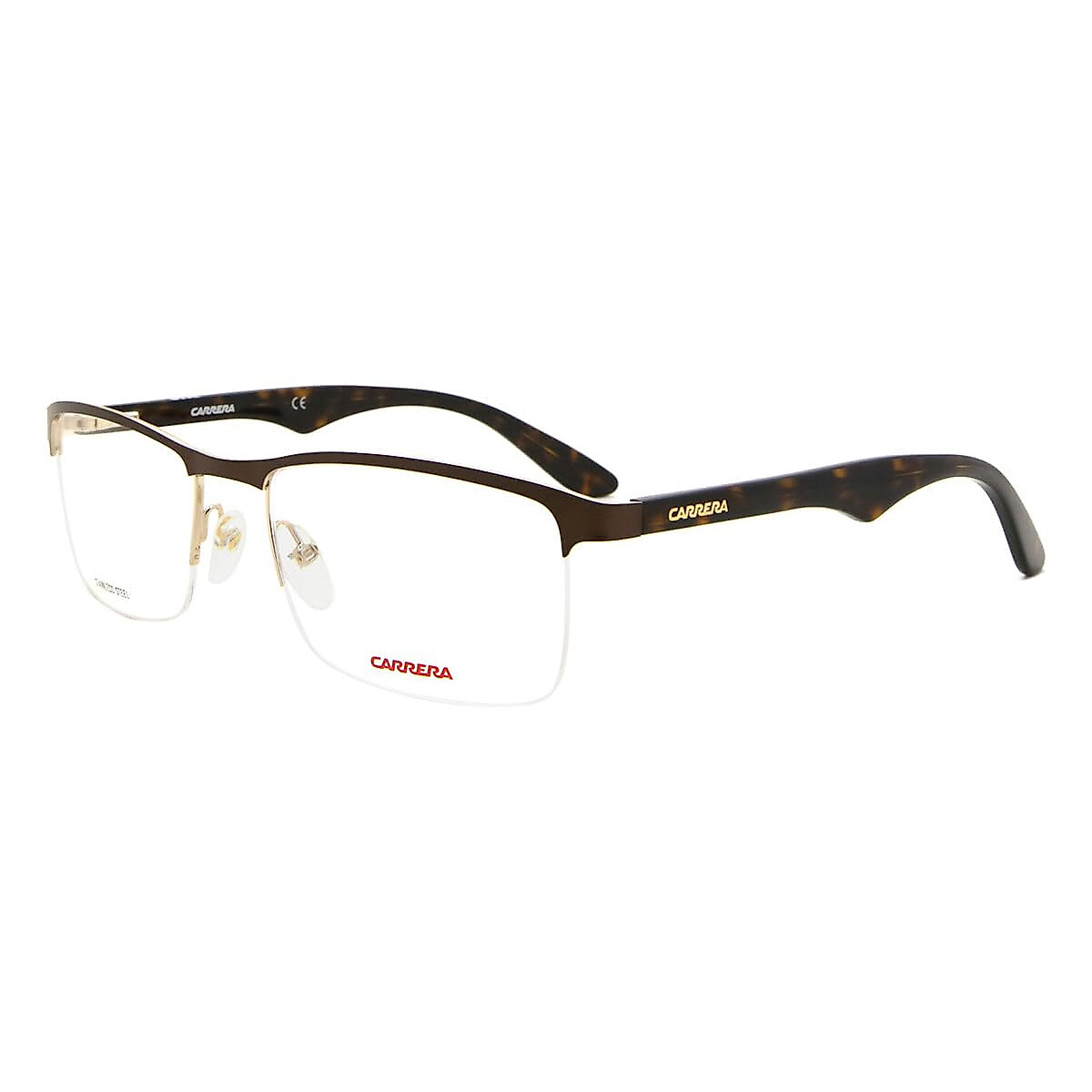 Carrera Men's 6623 Rectangular Prescription Eyewear Frames, Brown Gold Havana, 54mm, 19mm