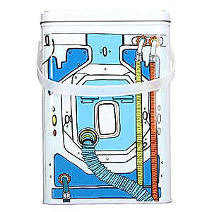 Laundry Detergent Container, Iron Material Glossy Rounded Corners Large Capacity Washing Powder Container with Lid for Storage