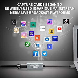 Papeaso Video Capture Cards, 4K HDMI to USB 3.0 Video Capture Device, 1080P HD 60fps Broadcast Live and Record Video Audio Grabber for Gaming, Streaming, Teaching, Video Conference (Silver)